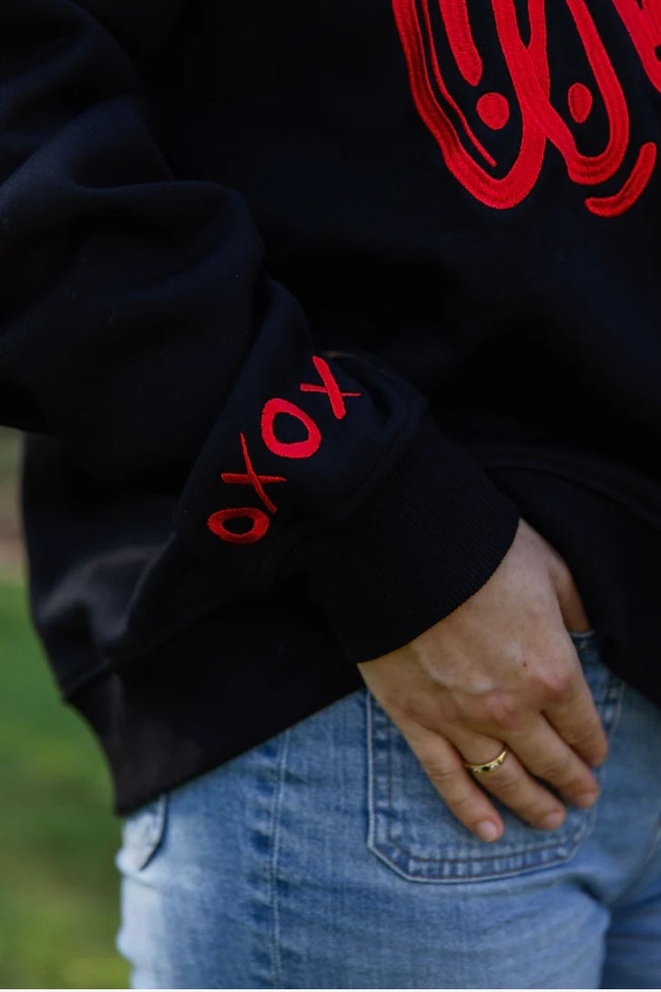 “Woof” Black Crewneck – Roots & Wings Boutique